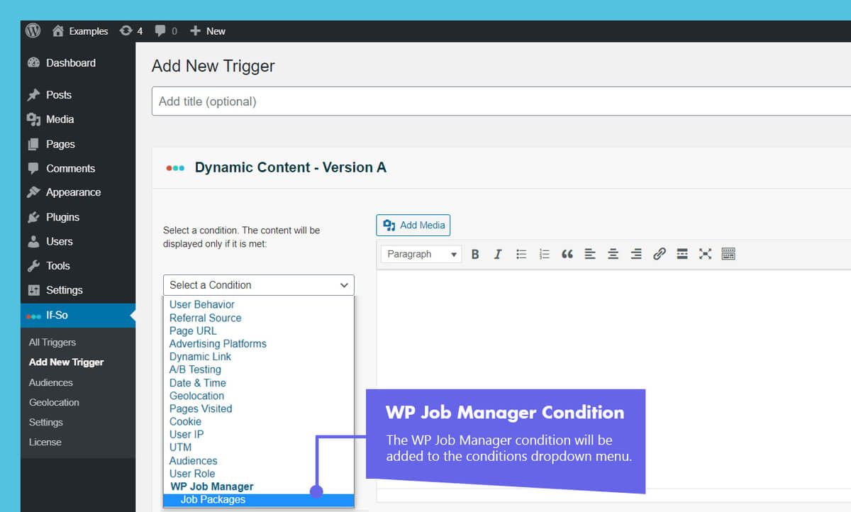 Dynamic Content for WP Job Manager - If-So Dynamic Content