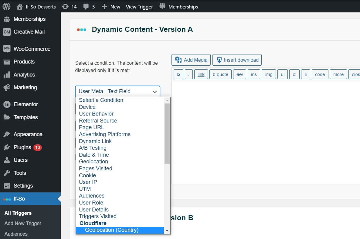 Cloudflare - Country-based Dynamic Content - If-So Dynamic Content