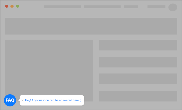 Floating FAQ icon with speech bubble - If-So Dynamic Content