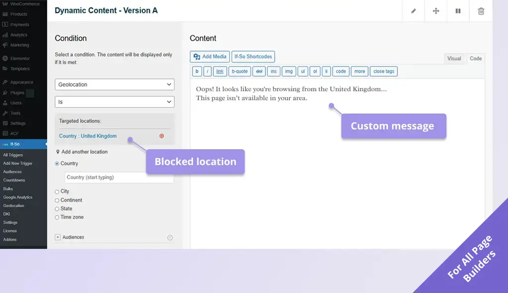 Country Block WordPress Plugin - 3 simple options